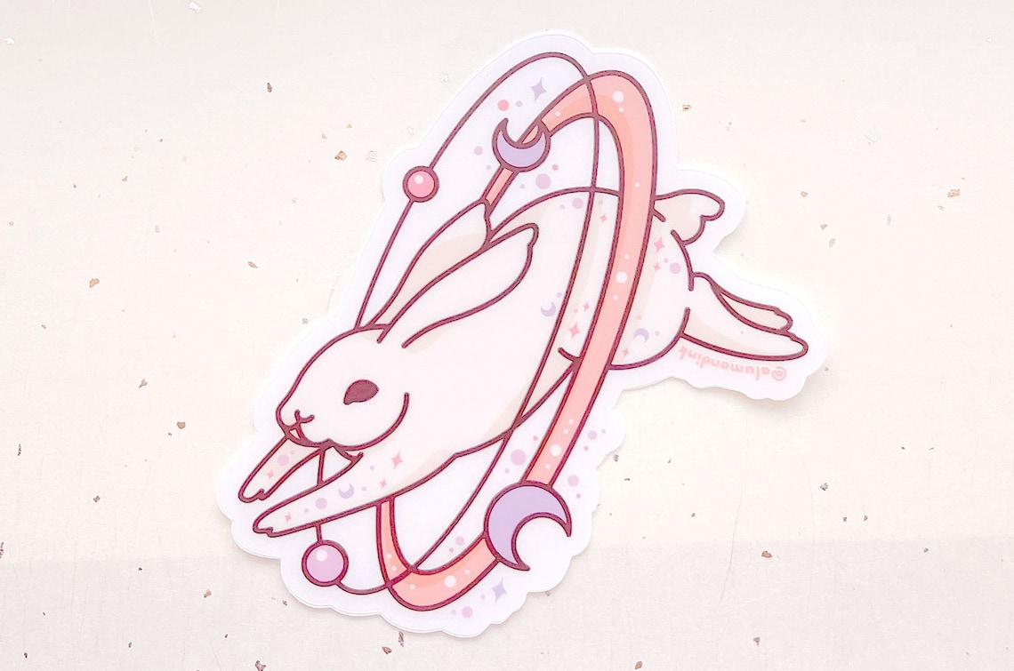 Cosmic Rabbit Clear Vinyl Sticker | Etsy
