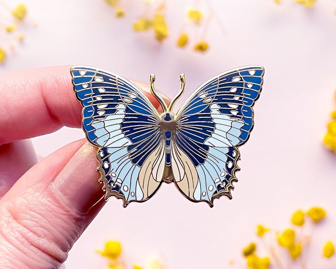 African Bluewing Butterfly Enamel Pin - Etsy