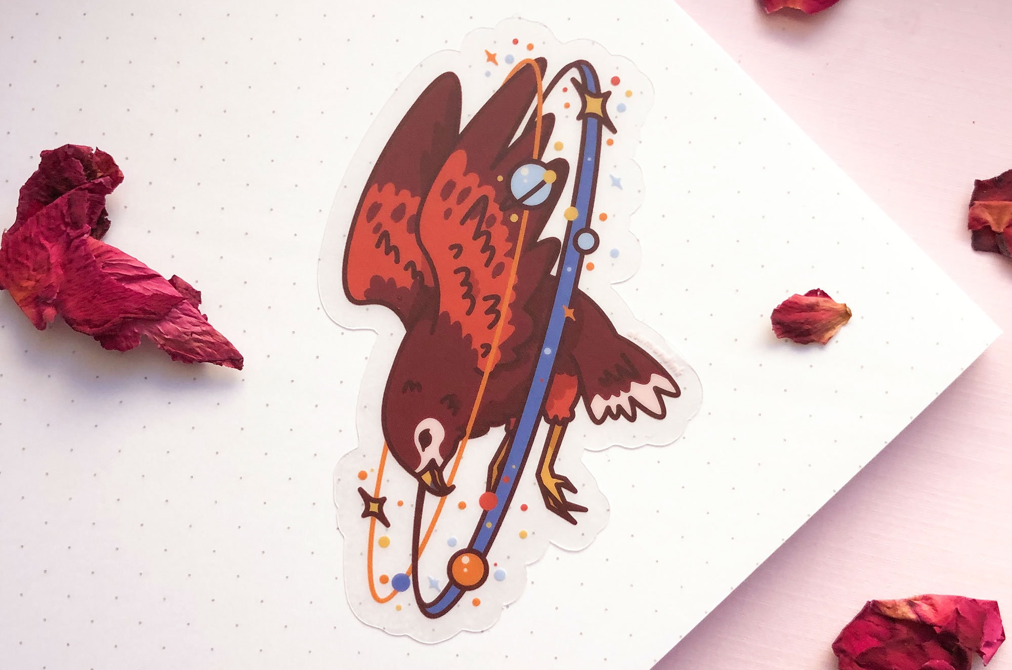 Cosmic Hawk Clear Vinyl Sticker - Etsy
