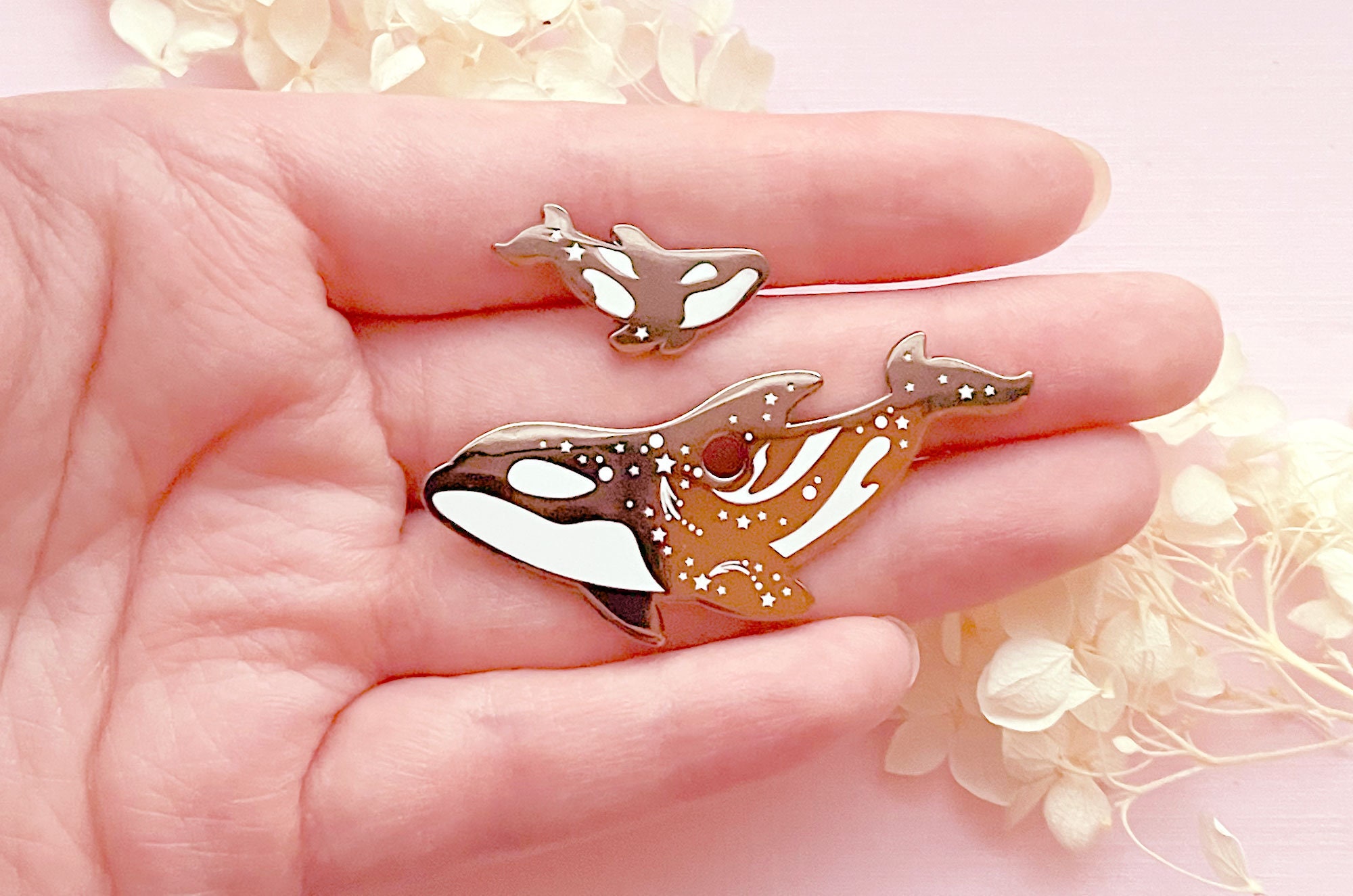 Singularity Orca Mother and Calf Enamel Pin Set - Etsy UK