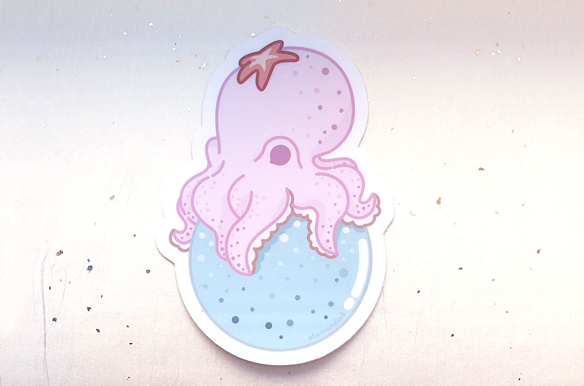 Octopus Bubble Vinyl Sticker | Etsy