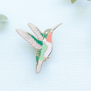 Ruby-throated Hummingbird Enamel Pin - Etsy