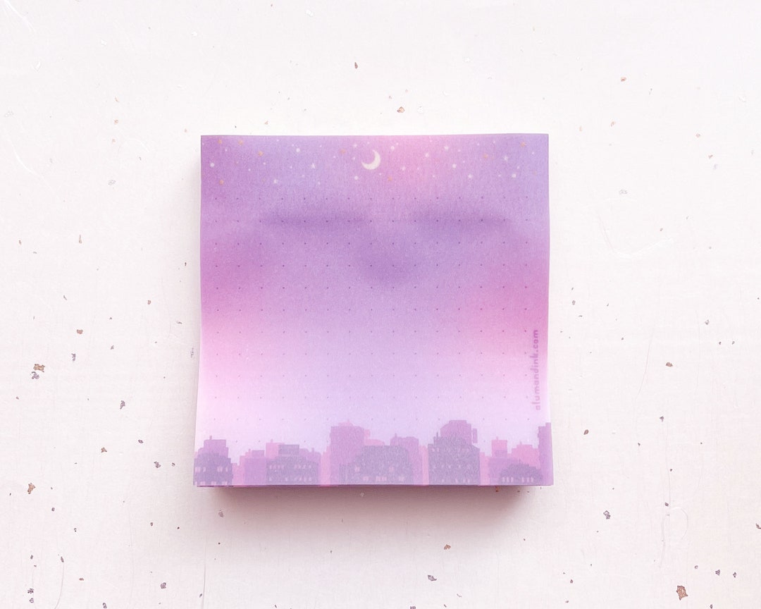 Starry Cityscape Vellum Sticky Notepad - Etsy