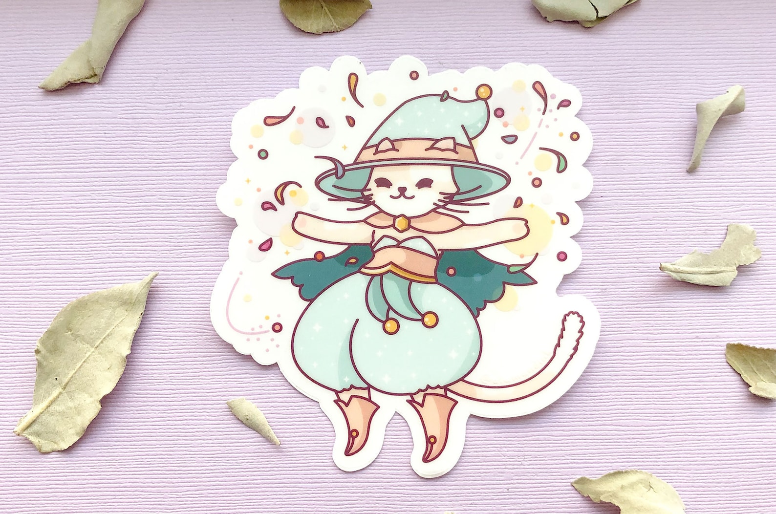 Kitty Mage Clear Vinyl Sticker - Etsy
