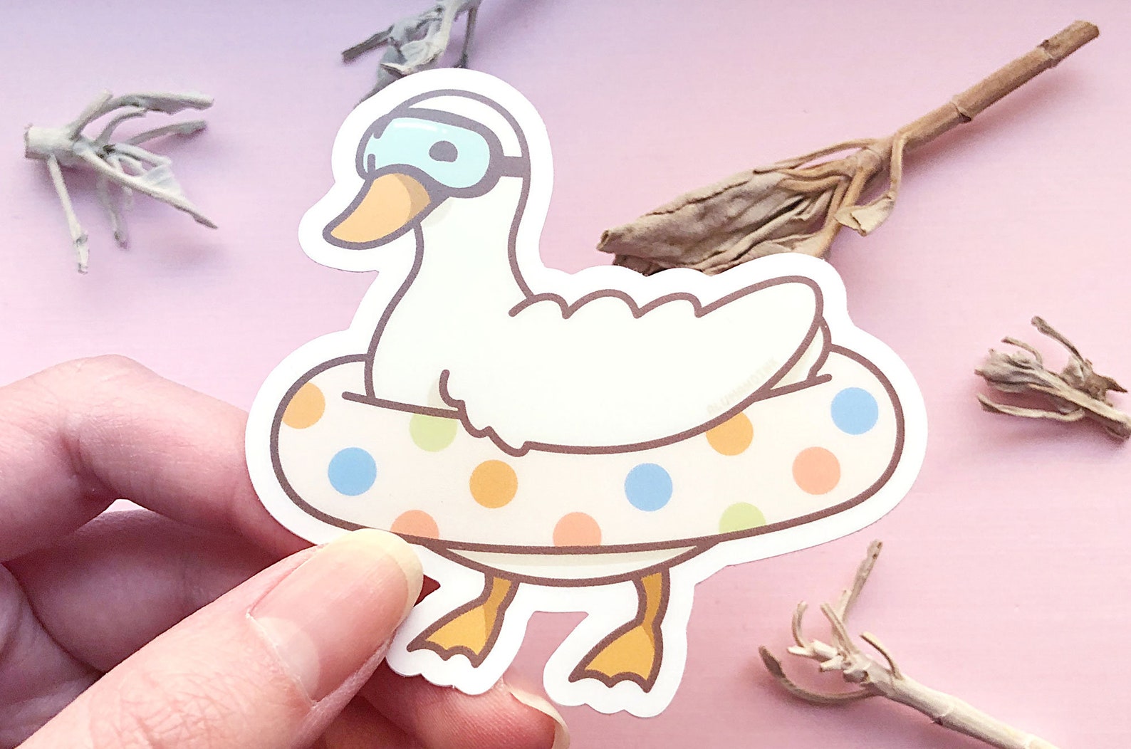 Duck Swimmer Clear Vinyl Sticker - Etsy