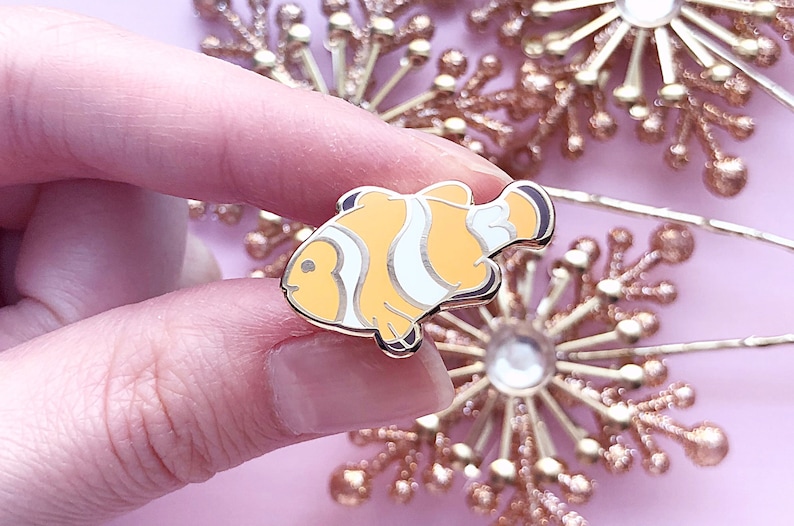Tiny Clownfish Enamel Pin - Etsy