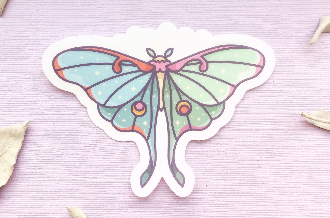 Moon Moth Clear Vinyl Sticker - Etsy