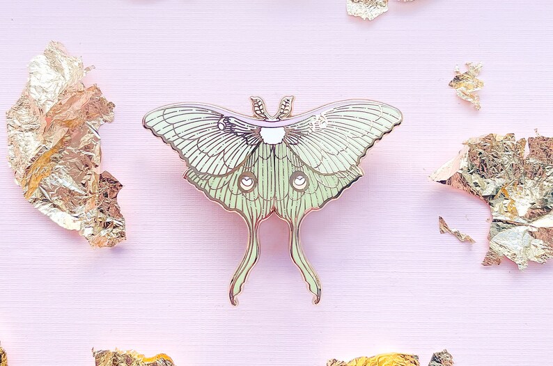 Luna Moth Enamel Pin - Etsy