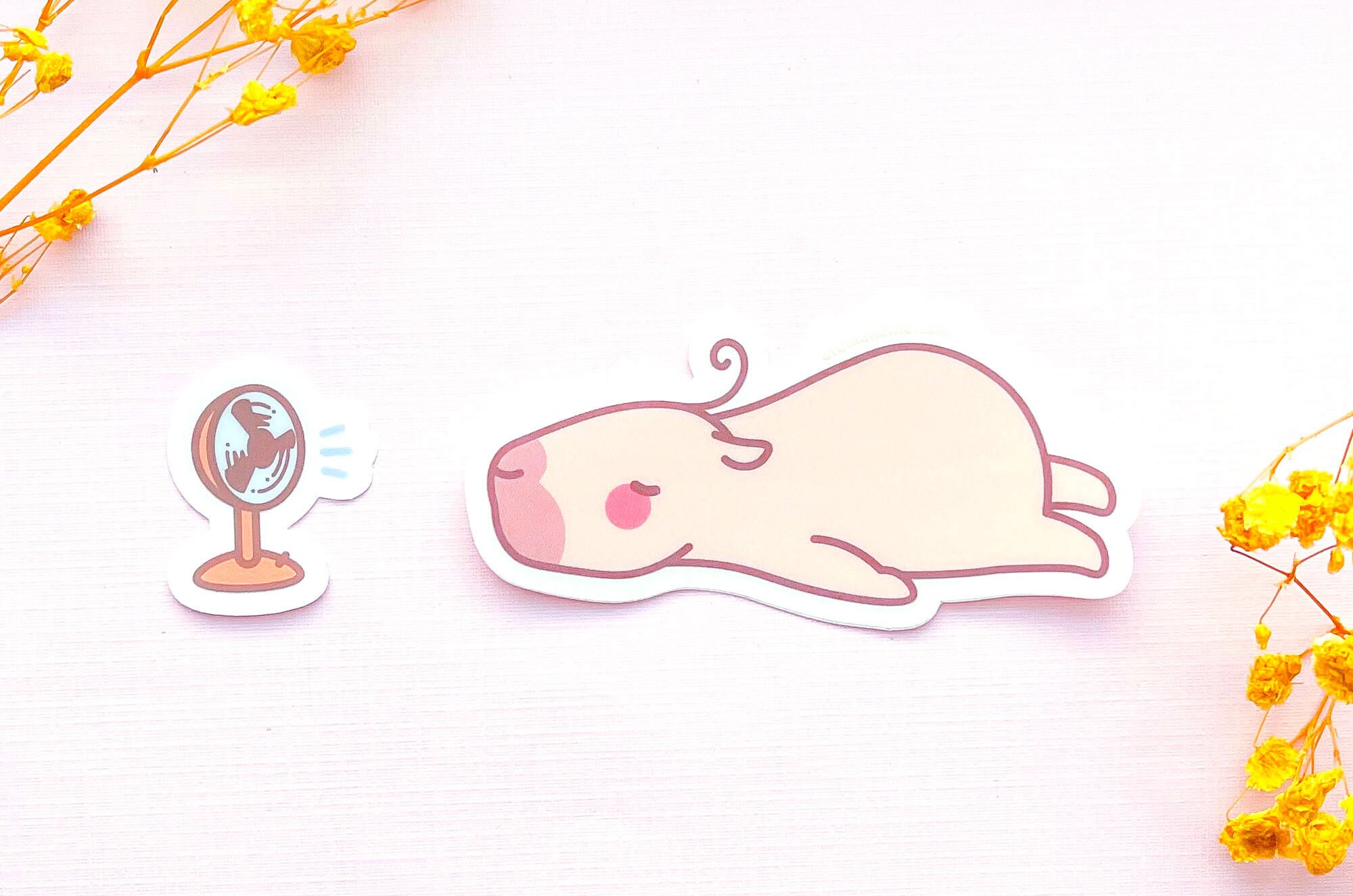 Curly the Capybara Lying Down on a Hot Day Clear Vinyl Sticker Set - Etsy