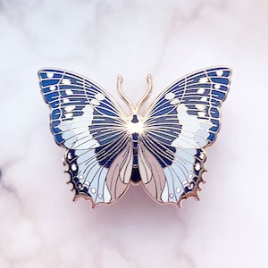 African Bluewing Butterfly Enamel Pin - Etsy
