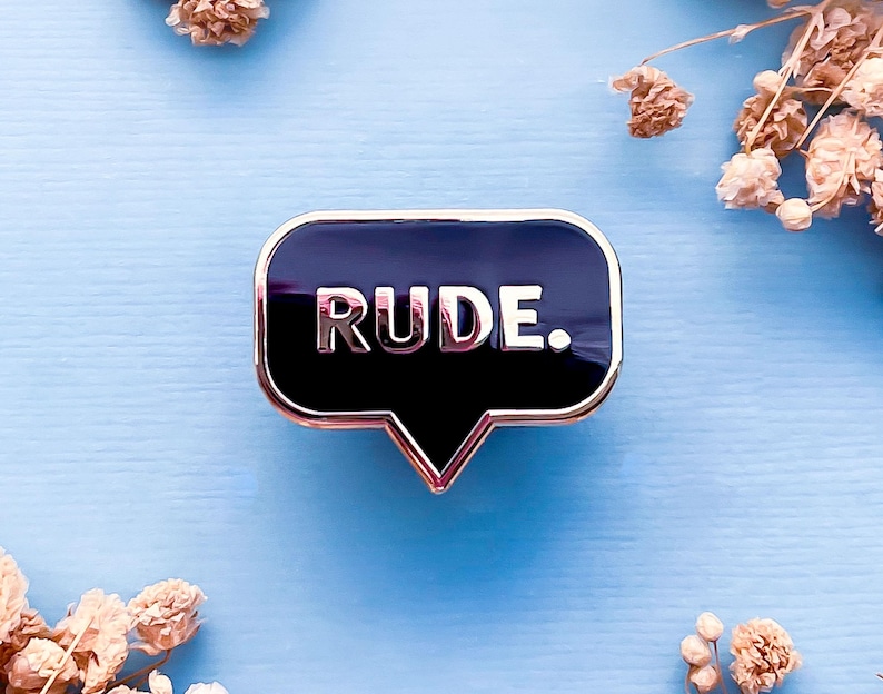 Rude Speech Bubble Enamel Pin - Etsy
