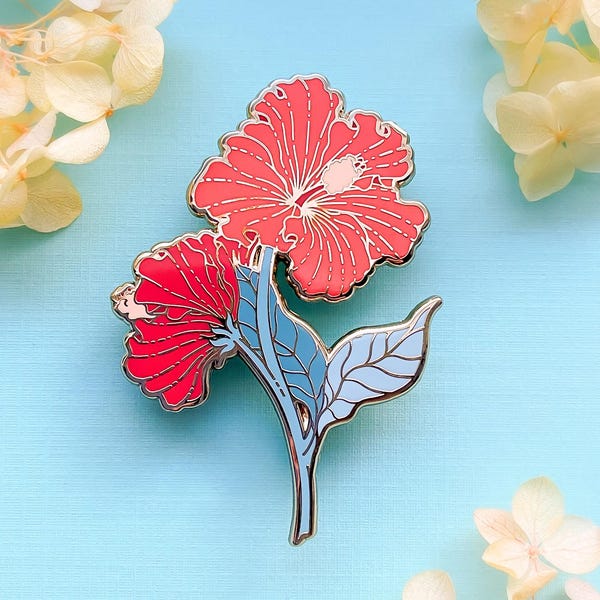 Flower Enamel Pin - Etsy