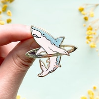 Great White Shark Enamel Pin - Etsy