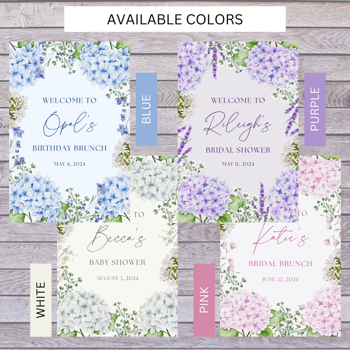 Hydrangea Welcome Sign - Hydrangea Theme - Flower Garden - Bridal ...