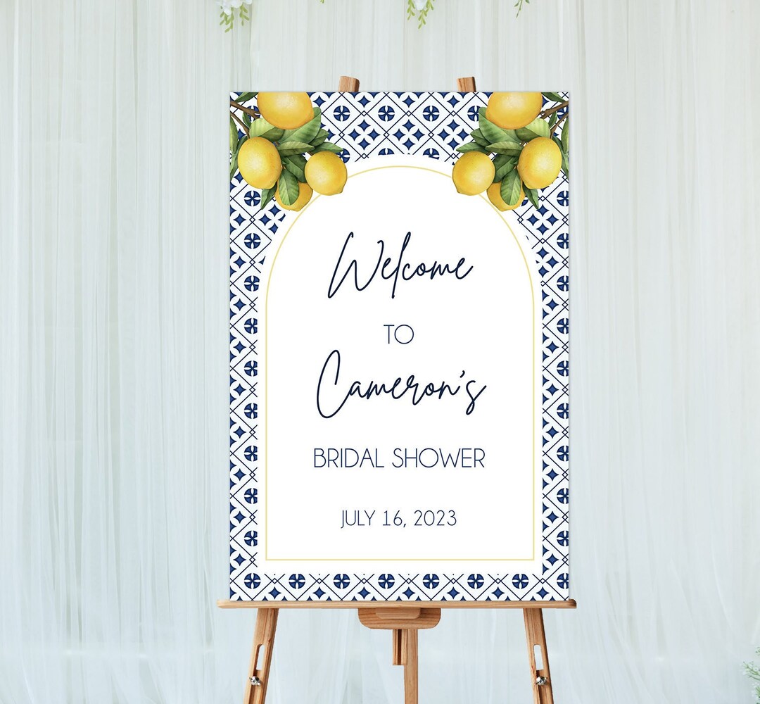 Lemon Tile Welcome Sign Bridal Shower Welcome Sign Baby Shower Welcome ...