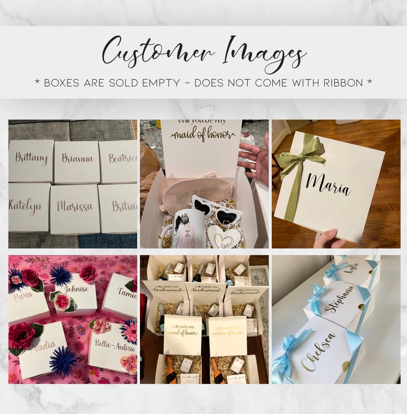 Personalized Bridesmaid Boxes Maid of Honor Boxes Empty - Etsy