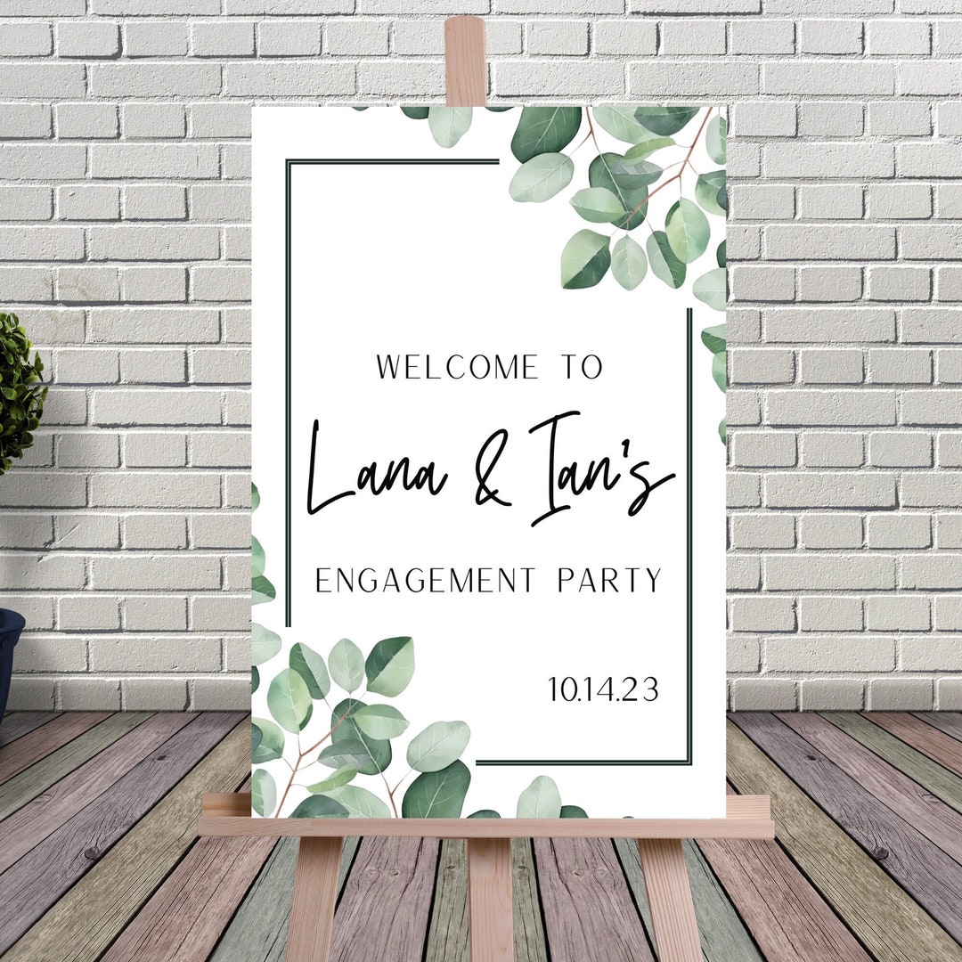 Eucalyptus Welcome Sign - Bridal Shower Sign - Baby Shower Sign - Event ...