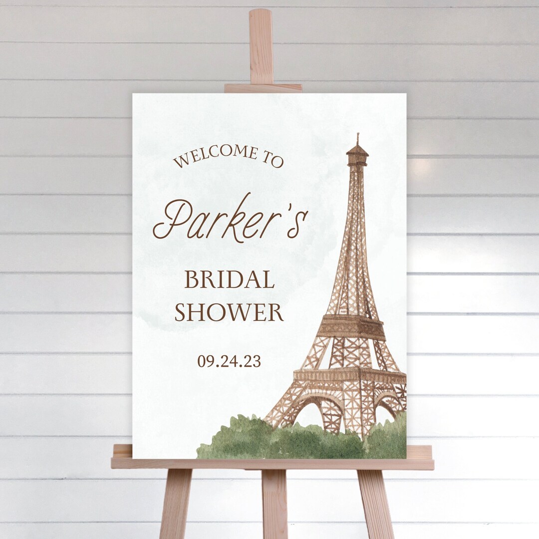 Paris Welcome Sign - Parisian - Paris Theme Party - Bridal Shower ...