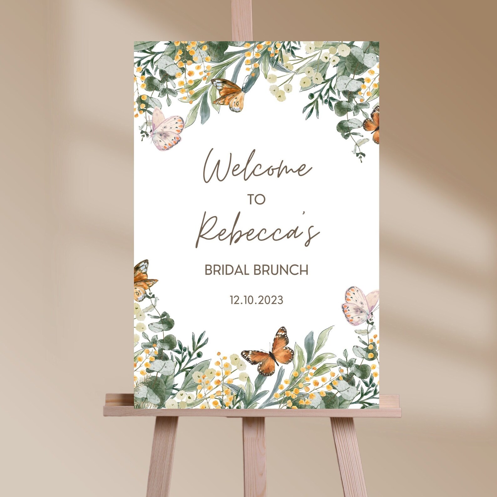 Butterfly Welcome Sign Butterflies Leaves Bridal Shower - Etsy