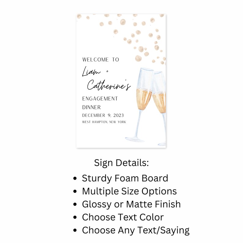 Personalized Champagne Bridal Shower Welcome Sign – Bubbly Theme - Etsy