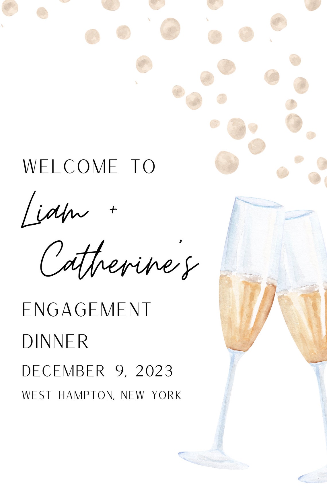 Personalized Champagne Bridal Shower Welcome Sign – Bubbly Theme - Etsy
