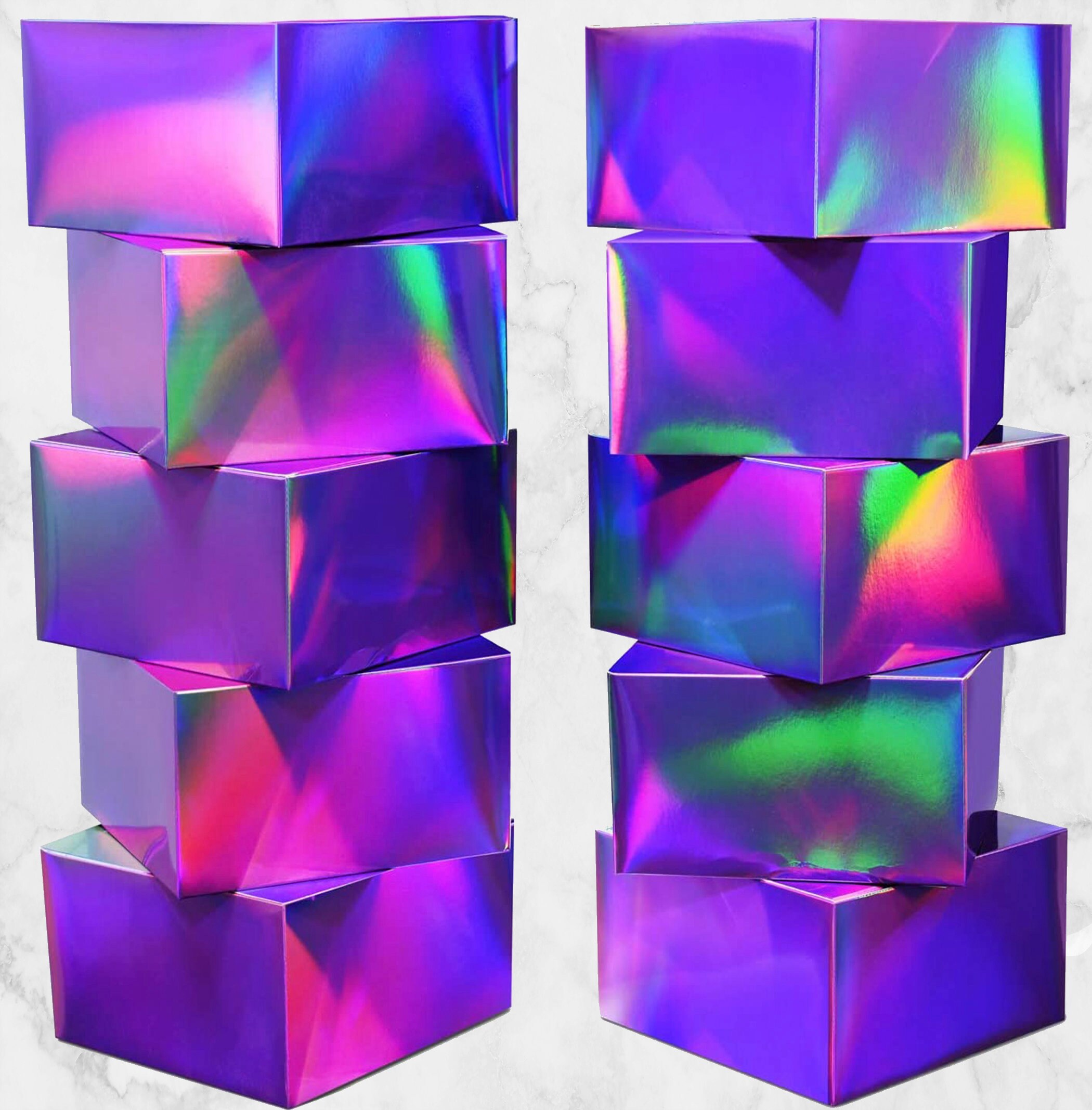 Personalized Bridesmaid Boxes Holographic Iridescent Boxes - Etsy