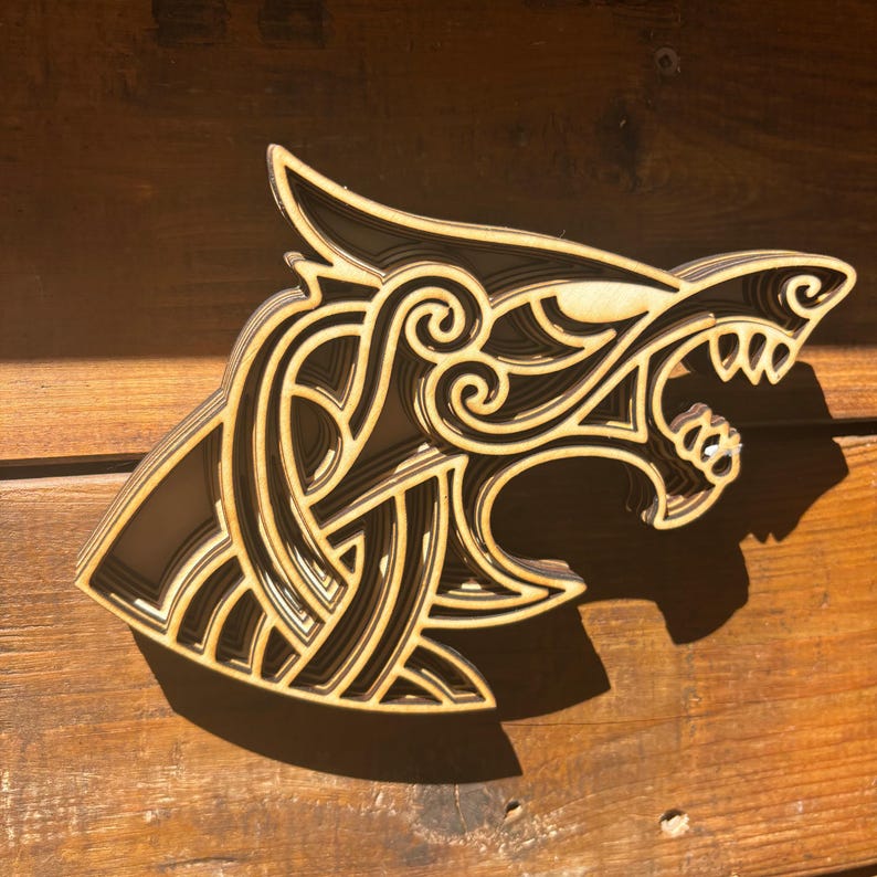 Fenrir Wolf Layered Laser Cut Files | Norse Mythology SVG, AI, PDF, X ...