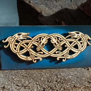 Handcrafted Viking Dragon Wall Art - Laser Cut Layered Wood - Nordic ...