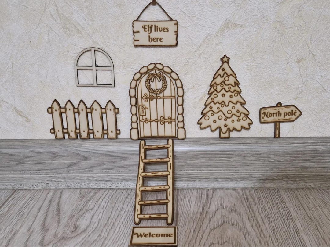 Elf Door Kit With Ladder and Accessories - Removable Wall Setup for Elf ...