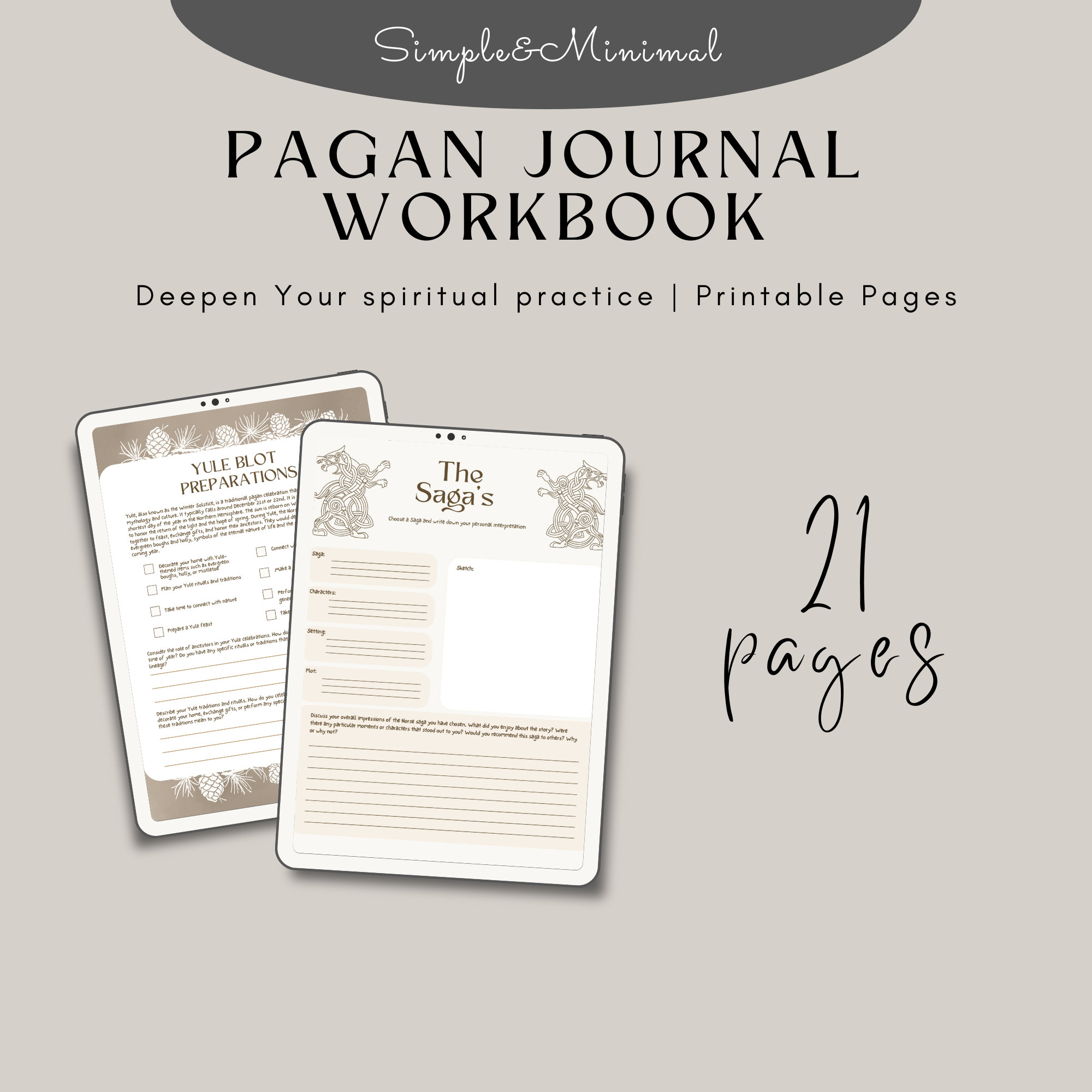 Pagan Journal Workbook: Downloadable Journal Pages for Spiritual ...
