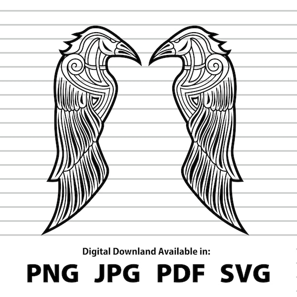 Huginn and Muninn Svg - Etsy