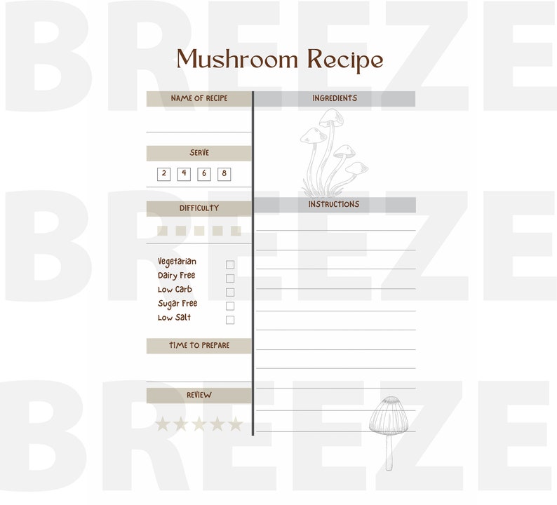 Mushroom Journal Workbook: Downloadable Journal Pages for Mushroom ...
