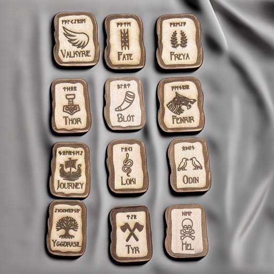Norse Oracle Rune Set SVG | Viking Divination Tiles | Laser Cut File ...