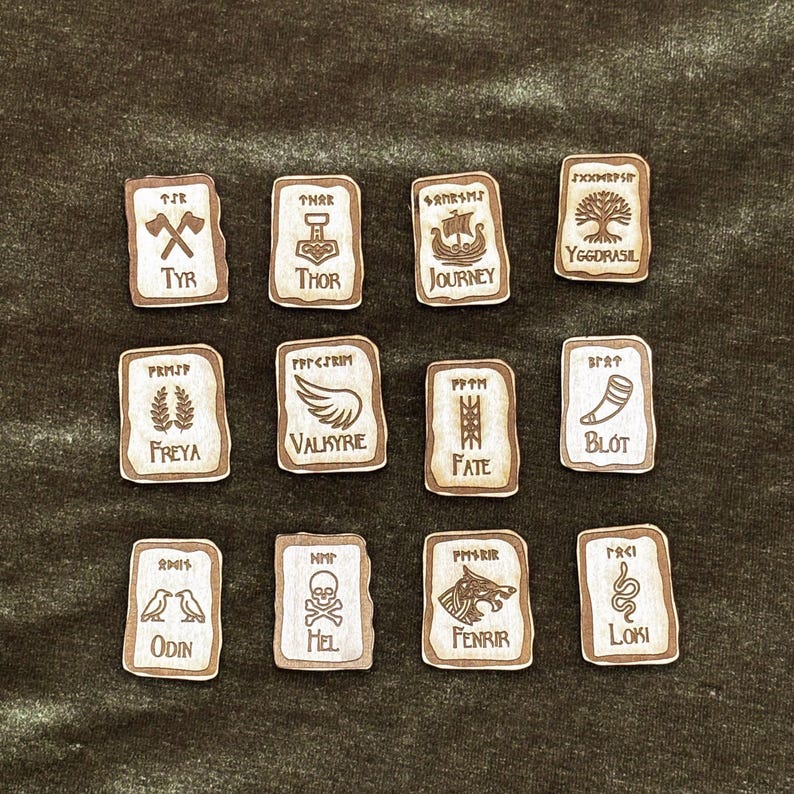 Norse Oracle Rune Set SVG | Viking Divination Tiles | Laser Cut File ...