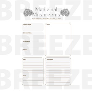 Mushroom Journal Workbook: Downloadable Journal Pages for Mushroom ...