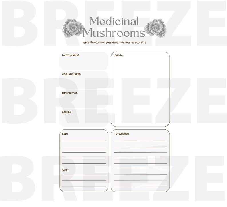 Mushroom Journal Workbook: Downloadable Journal Pages for Mushroom ...