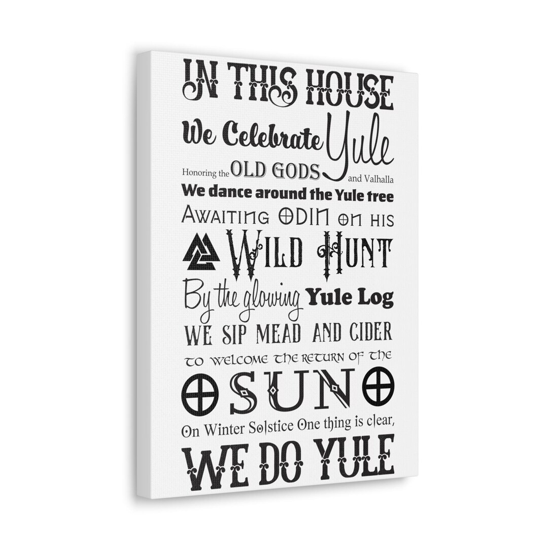 Yule Celebration Wall Art Pagan Holiday Decor Yule Log, Odin, Wild Hunt ...