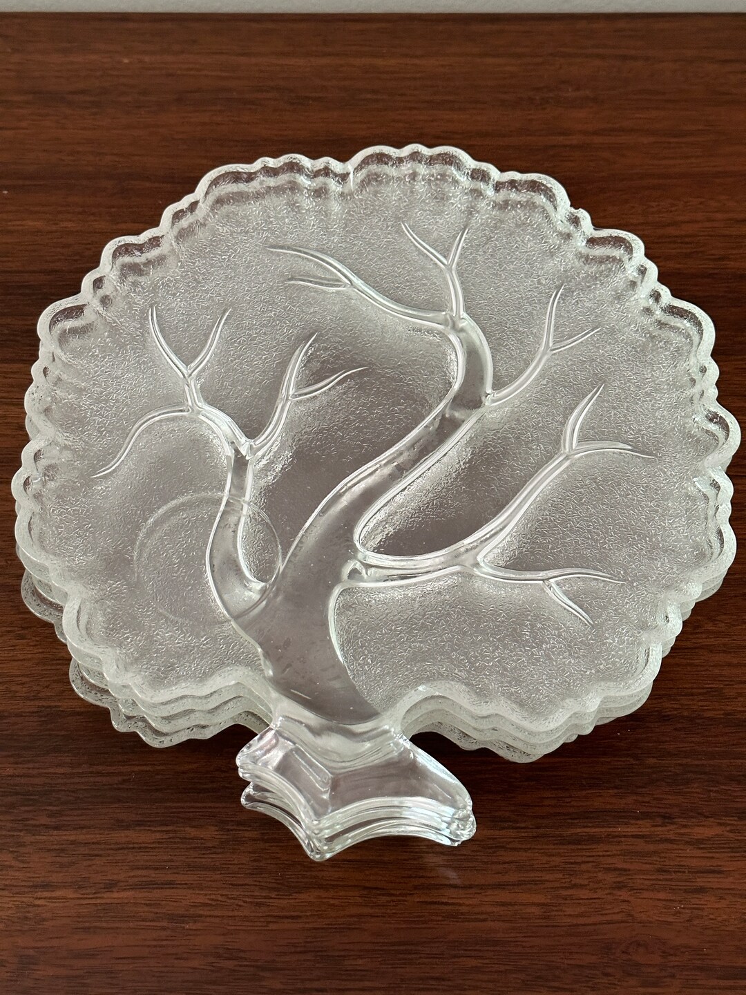 Hazel Atlas Tree of Life Plates, Mid Century Glass Plates, Hazel Atlas ...