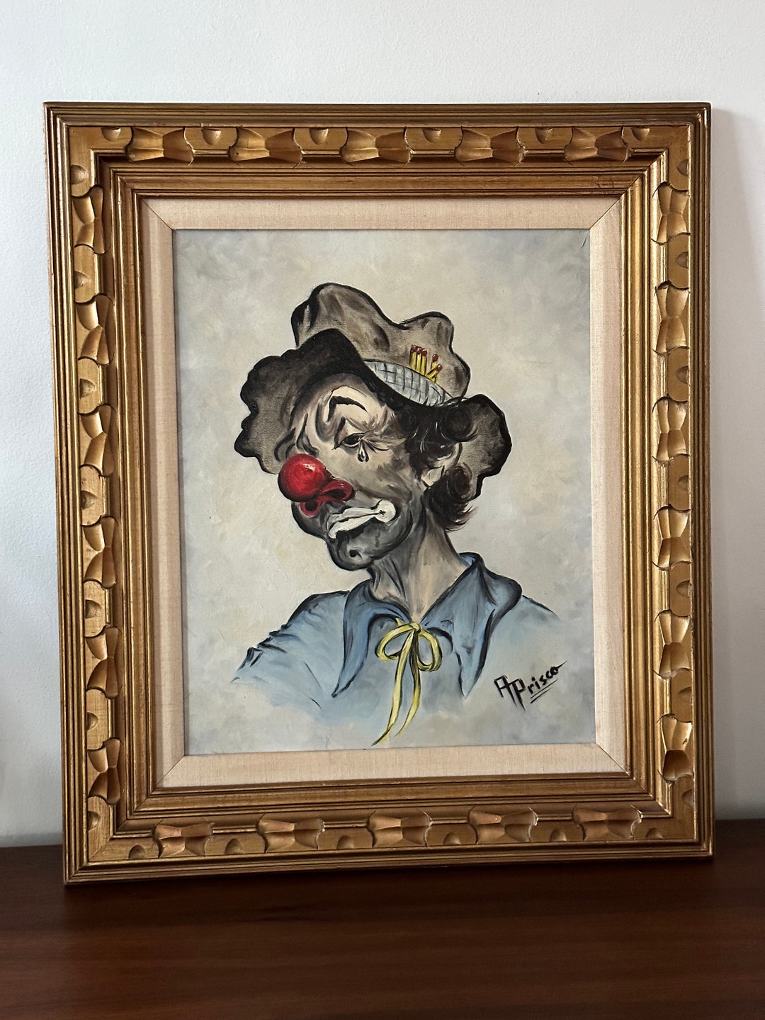 Mid Century Emmett Kelly Oil Painting Hobo Clown 1950s Signed - Etsy