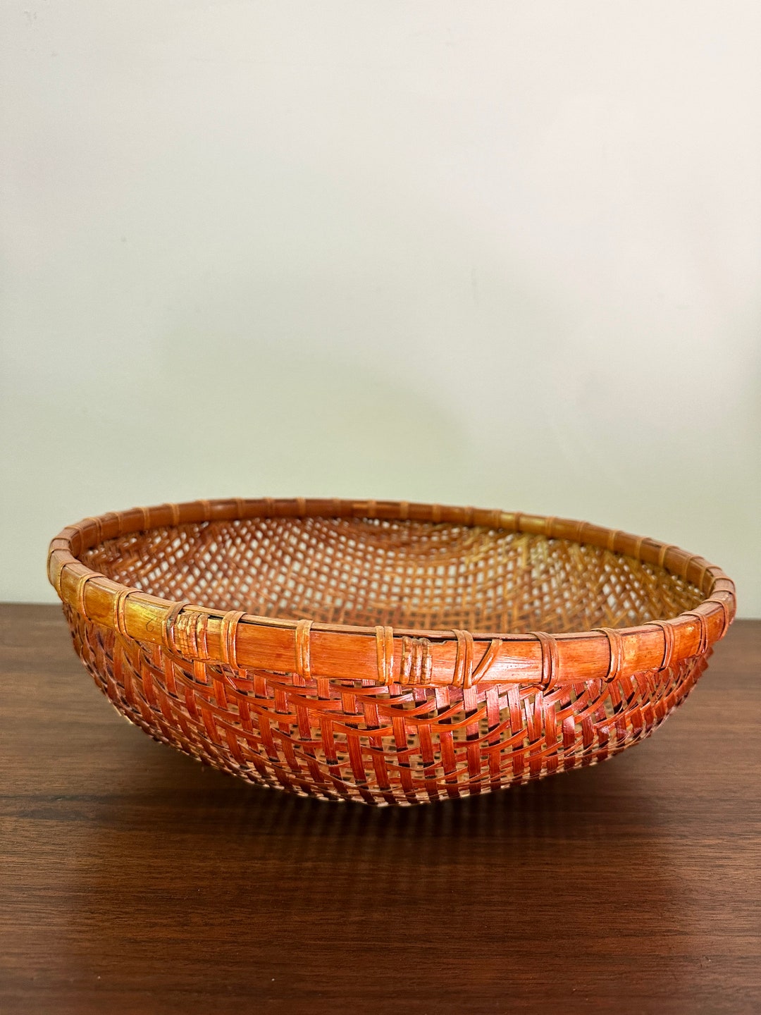 Round Bamboo Winnowing Threshing Basket Foraging Basket - Etsy