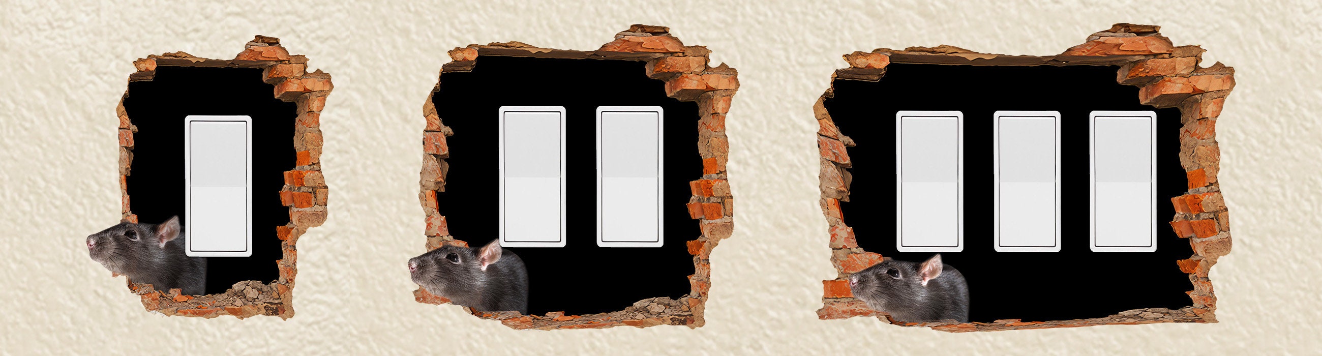 Scary Mouse Hole in the Wall Plate Switch Paddle Electric Outlet Rocker ...