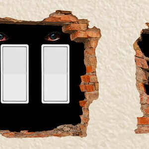 Scary Eyes Hole in the Wall Plate Switch Paddle Electric Outlet Rocker ...