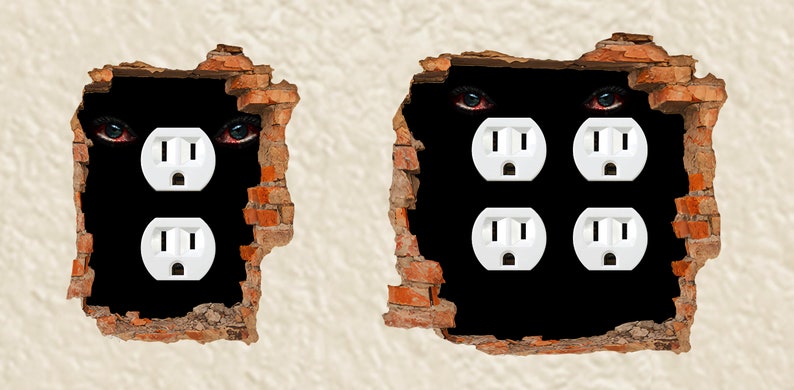 Scary Eyes Hole in the Wall Plate Switch Paddle Electric Outlet Rocker ...