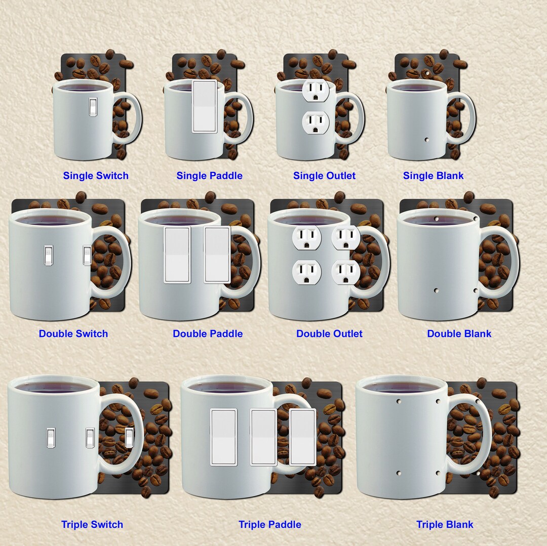 Coffee Mug Wall Plate Switch Paddle Electric Outlet Rocker Switchplates ...
