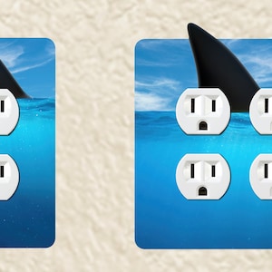 Great White Shark Fin Wall Plate Switch Paddle Electric Outlet Rocker ...