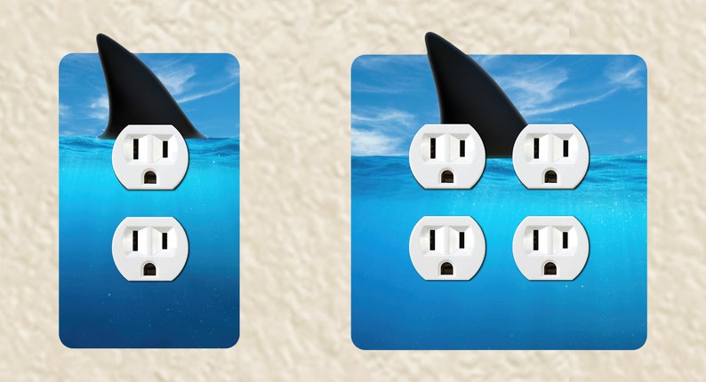 Great White Shark Fin Wall Plate Switch Paddle Electric Outlet Rocker ...