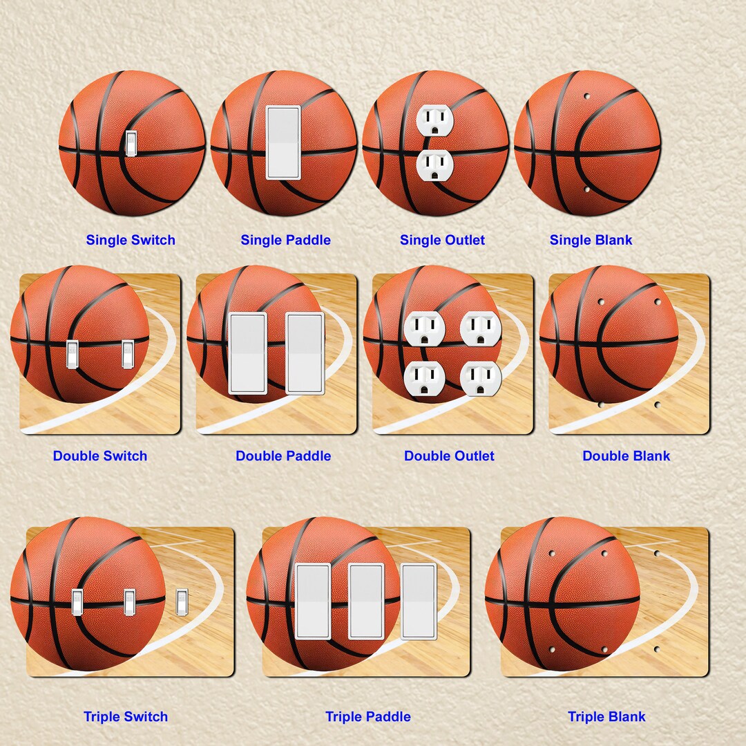 Basketball Wall Plate Switch Paddle Electric Outlet Rocker Switchplates ...