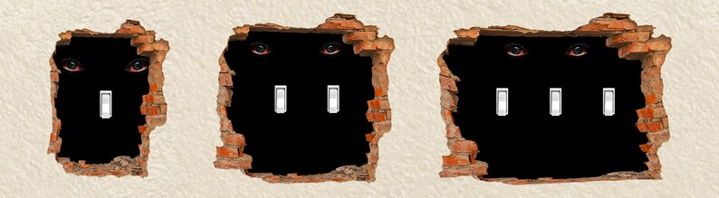 Scary Eyes Hole in the Wall Plate Switch Paddle Electric Outlet Rocker ...