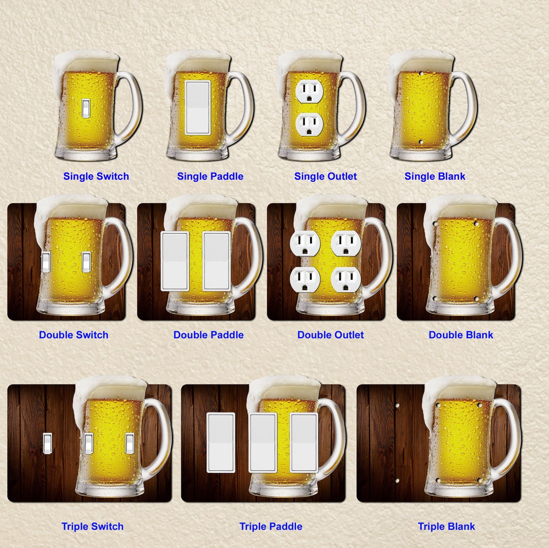Beer Mug Wall Plate Switch Paddle Electric Outlet Rocker Switchplates ...