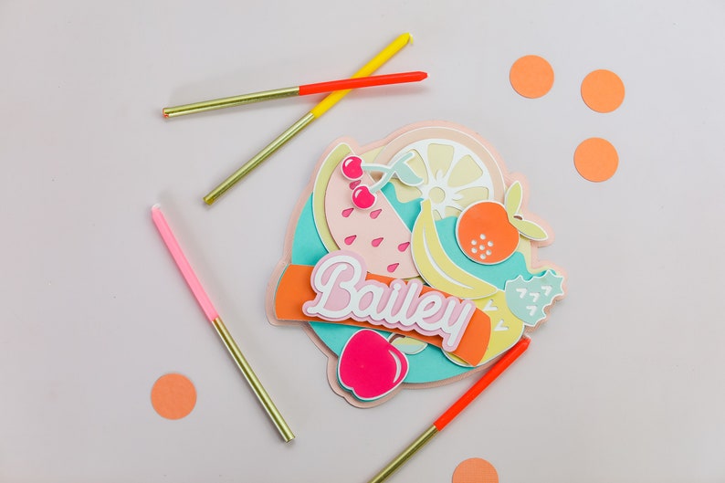 Tutti Frutti Theme Cake Topper Svg File Cut File Cricut Etsy